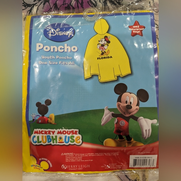 Disney | Jackets & Coats | Disney Yellow Vinyl Waterproof Poncho One ...